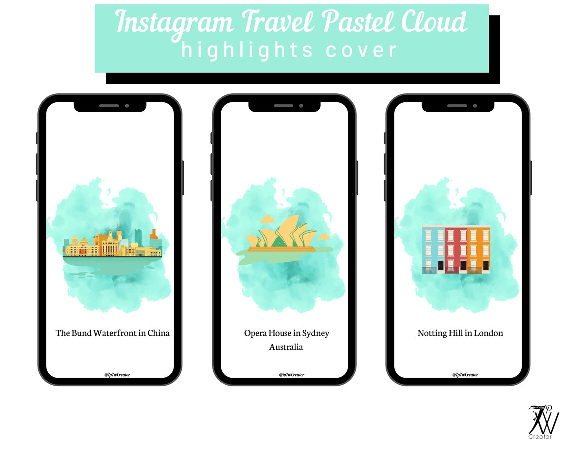 IG Travel Pastel Cloud Highlight Covers - Etsy