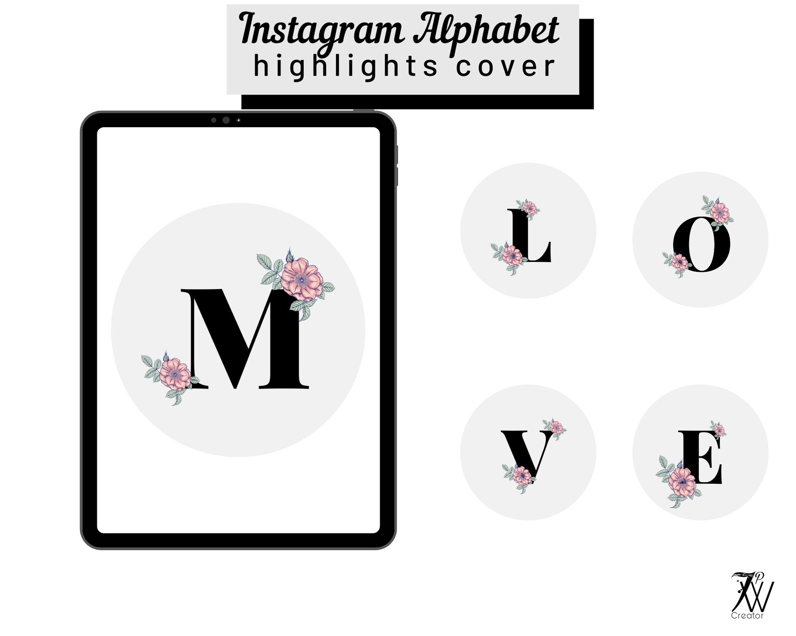 Instagram Alphabet Story Highlight Cover Aqua Spring - Etsy