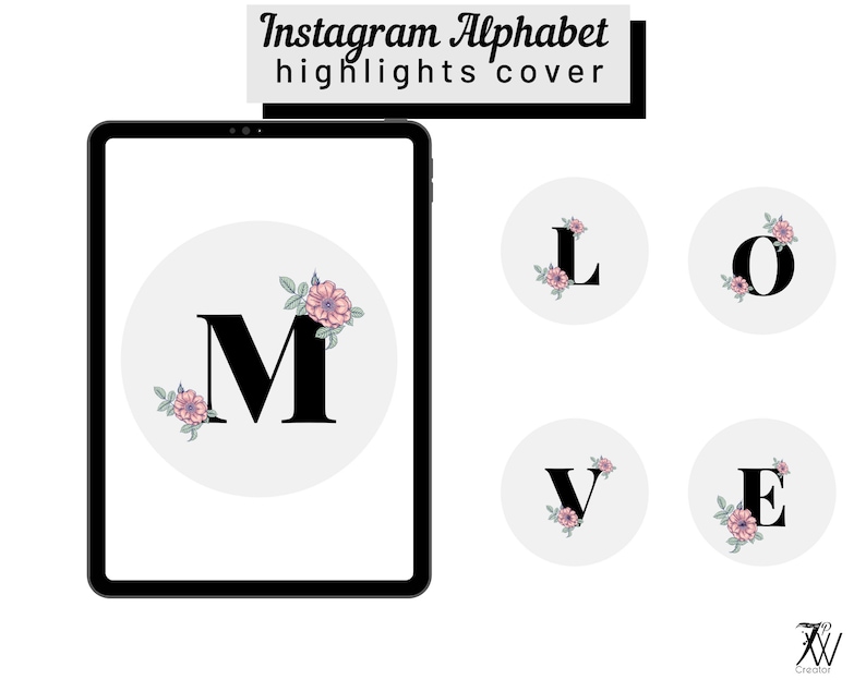 Instagram Alphabet Story Highlight Cover Aqua Spring - Etsy