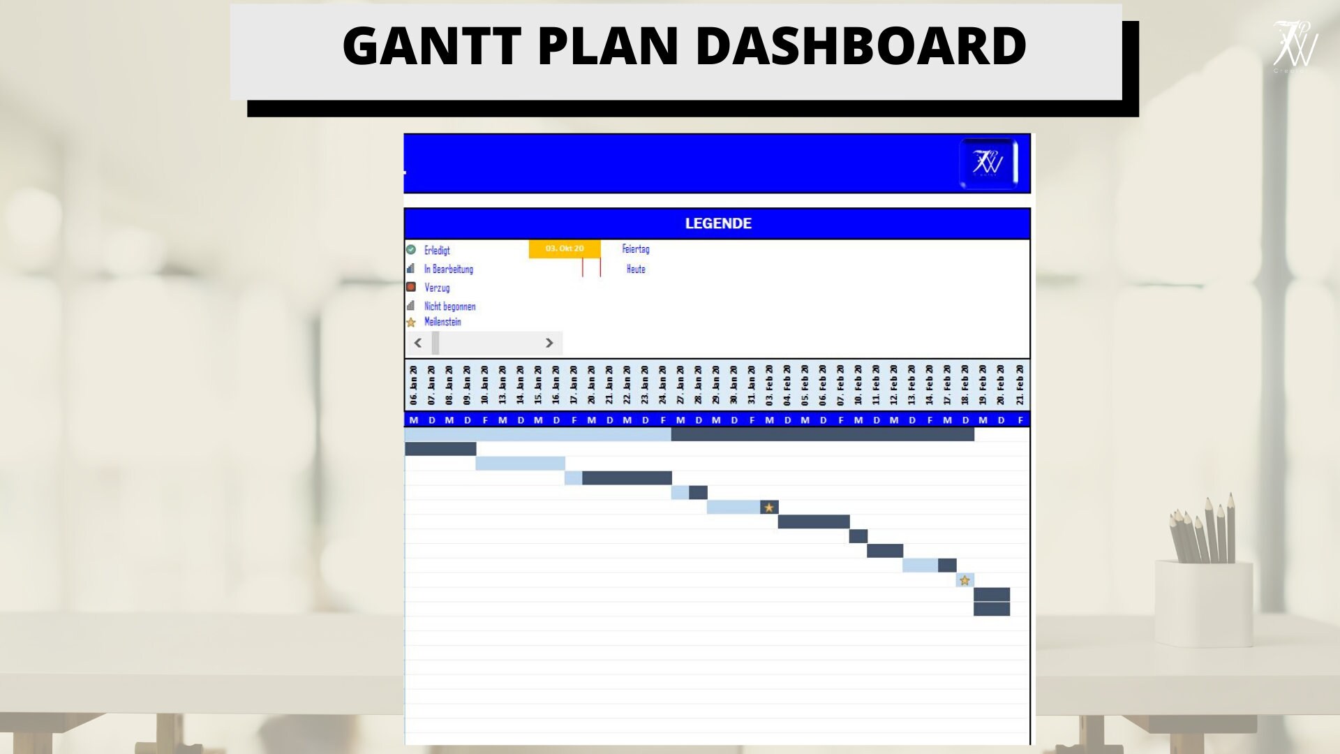 GANTT Plan Dashboard Excel Template Digital Project Planner - Etsy