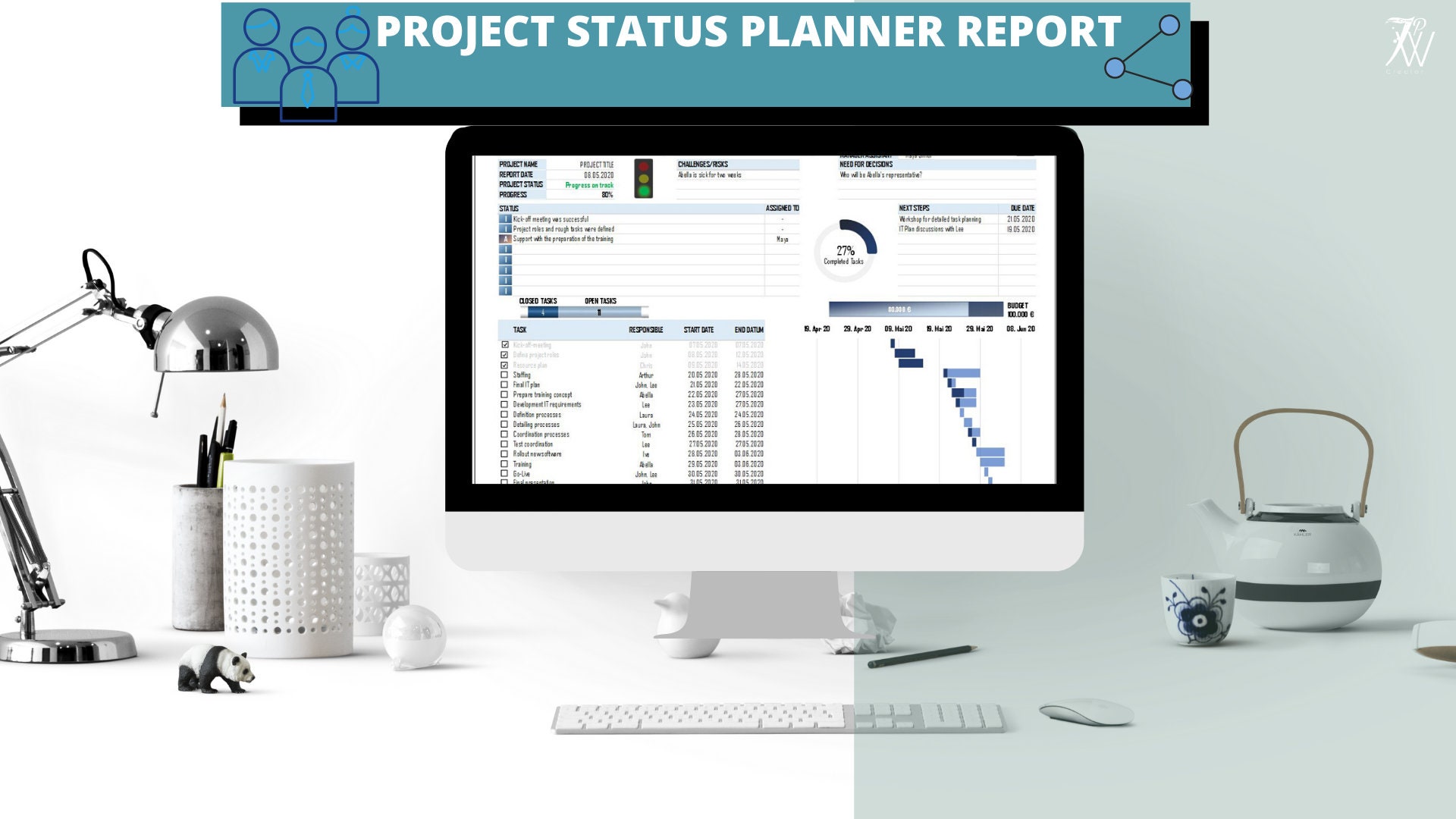 Project Status Planner Report A4 | Digital Planner Report Printable ...