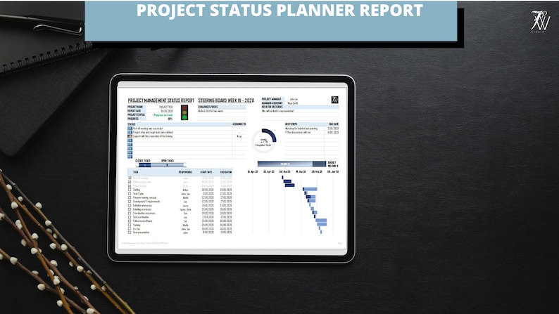 Project Status Planner Report A4 | Digital Planner Report Printable ...