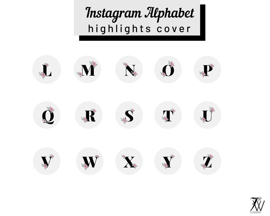 Instagram Alphabet Story Highlight Cover Aqua Spring - Etsy