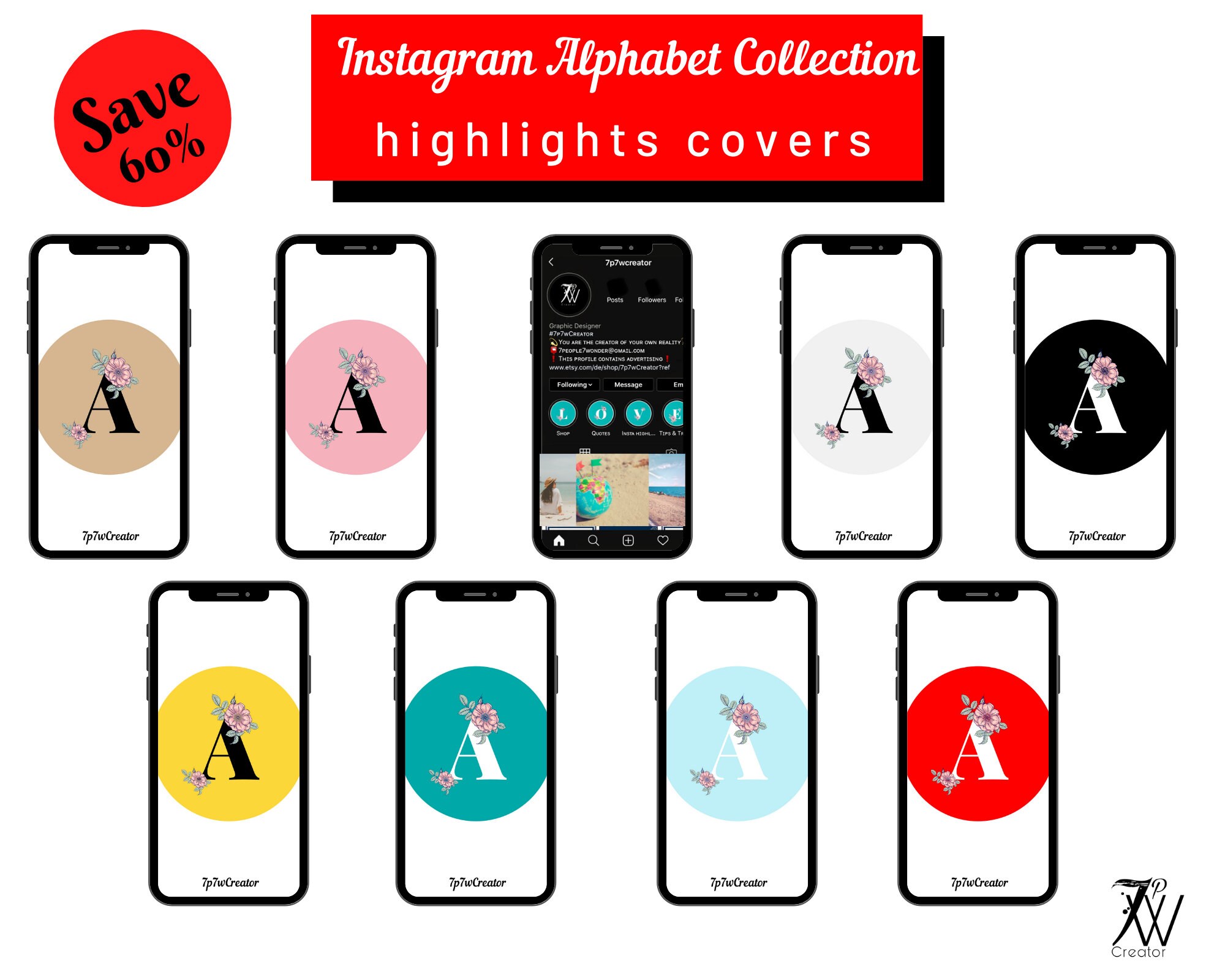 Instagram Alphabet Highlight Covers 8 in 1 Bundle - Etsy.de