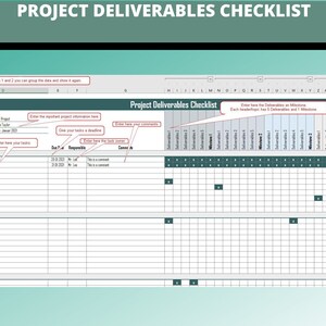 Project Deliverables Checklist | Digital Planner Milestone Checklist ...