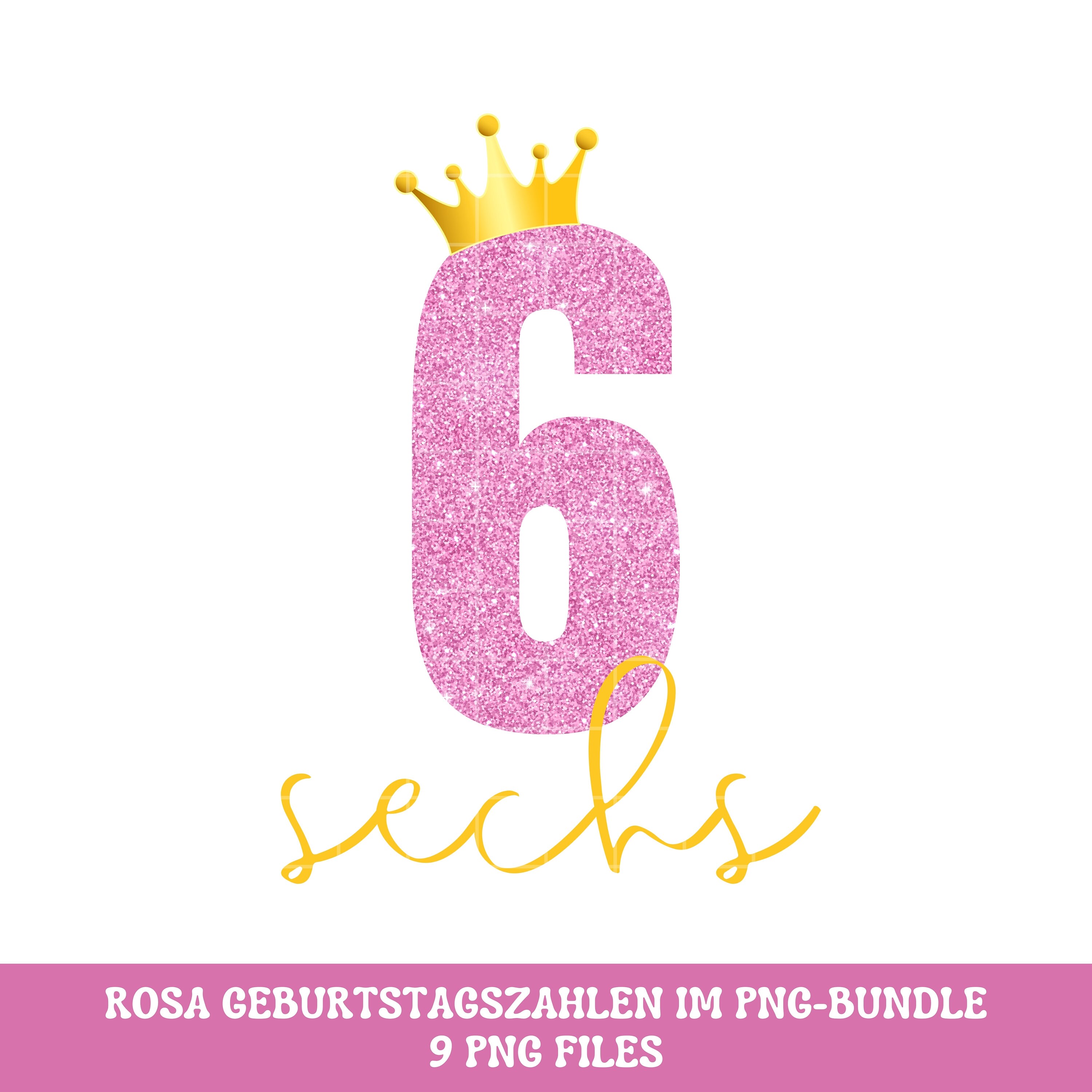 German Pink Princess Number Png Files, Rosa Geburtstag Nummer Png Bünde ...