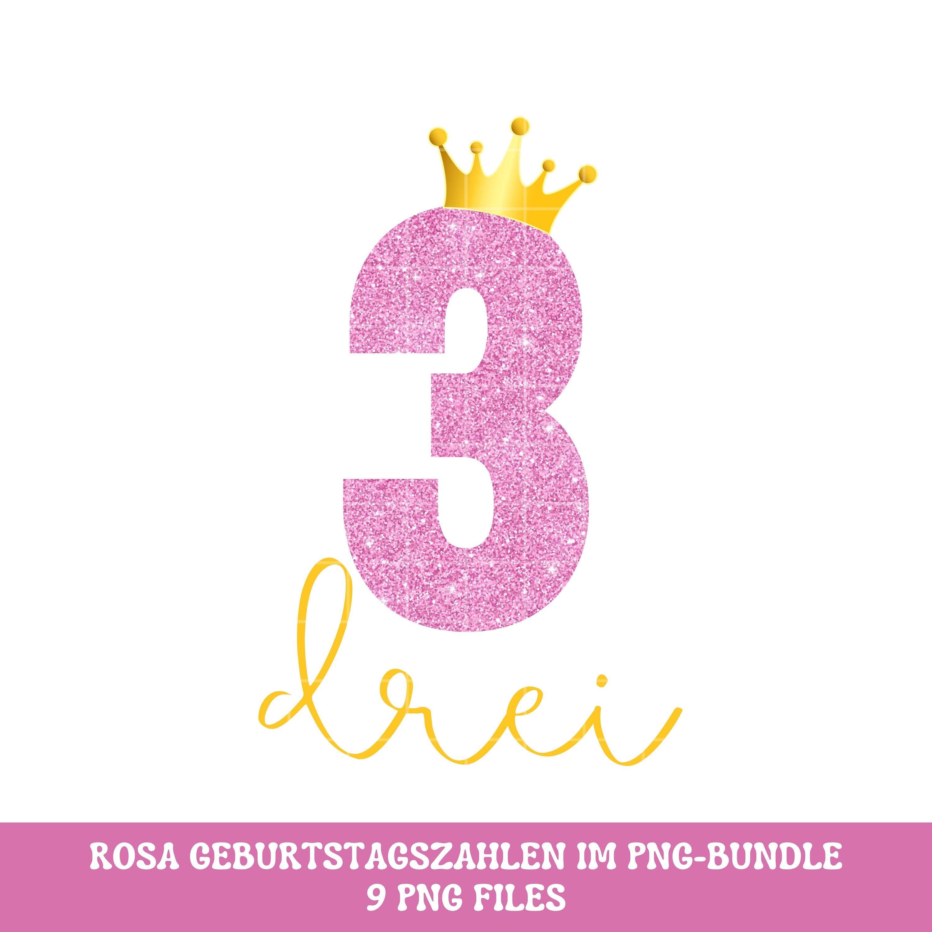 German Pink Princess Number Png Files, Rosa Geburtstag Nummer Png Bünde ...