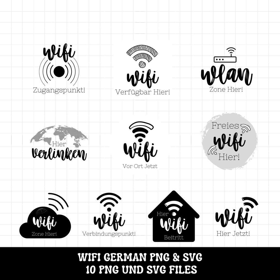 German Wifi Internet Png Svg Files, 10 Wi-fi Png Bünde Datei Für Hotel ...