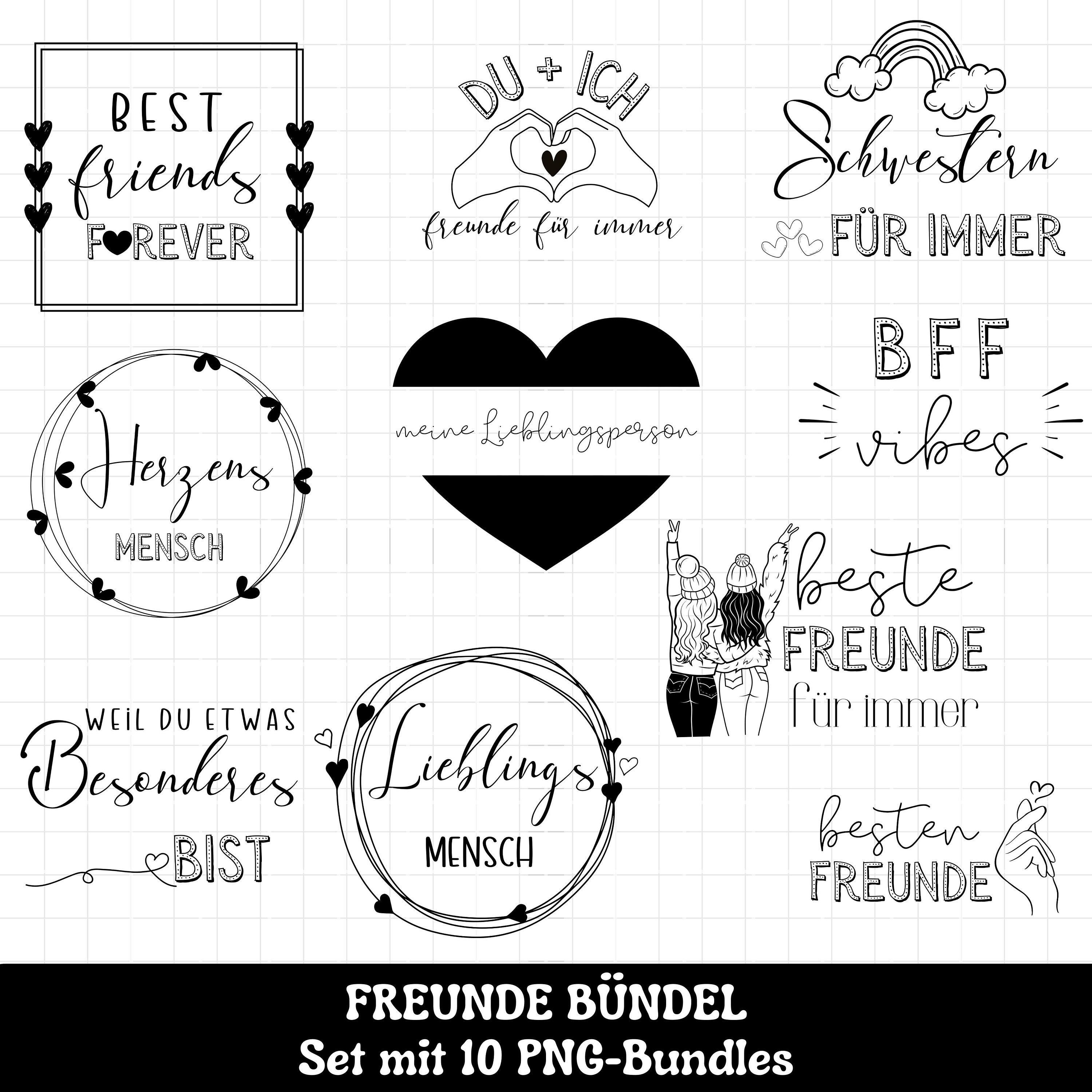 German Best Friends BFF Png Files, 10 Beste Freundin Schwester Png ...