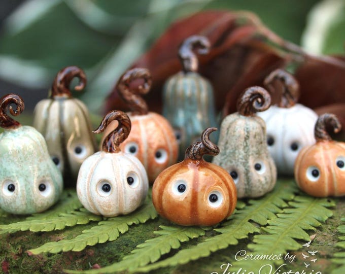 Halloween Pumpkin Handmade Ceramic Figurine Pumpkin Figurine, Ceramic ...