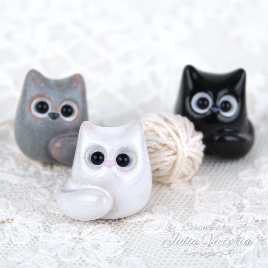 Cat Handmade Ceramic Figurine Cat Figurine, Ceramic Cat, Cat Lover ...