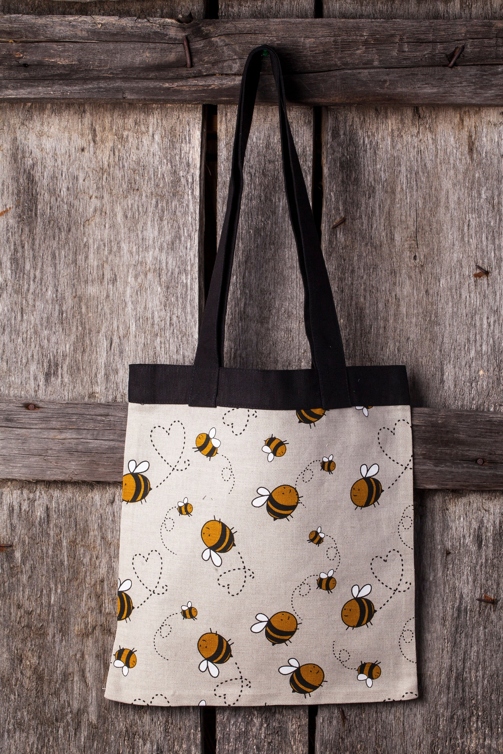 Linen Shoulder Bag Bees Design Gift for Woman Christmas | Etsy