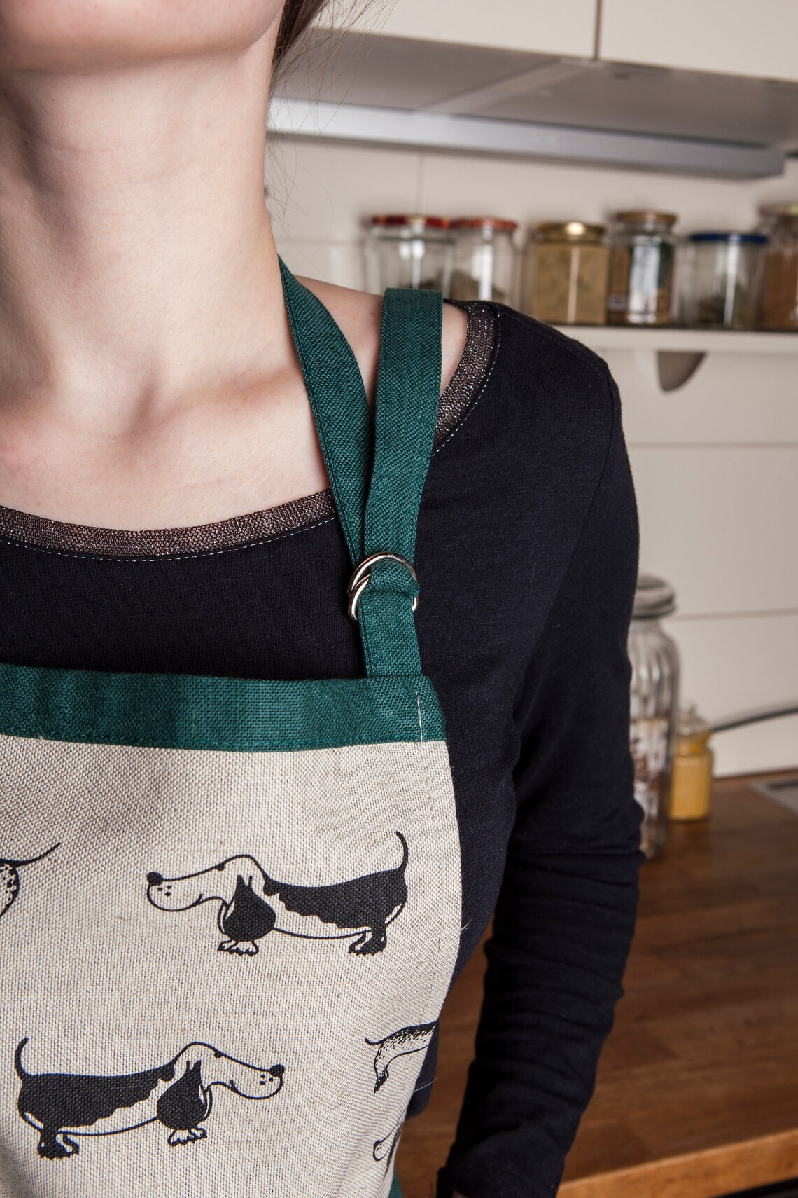 Linen Apron, Dogs(dachshund) Design, Gift for Dogs Lovers, Christmas ...