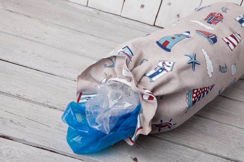 Cotton Plastic Bag Holder With a Lighthouse,sea Design, Grocery Bag ...