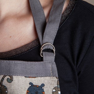 Linen Apron, Cats Design, Gift for Cats Lovers, Christmas Gift, - Etsy