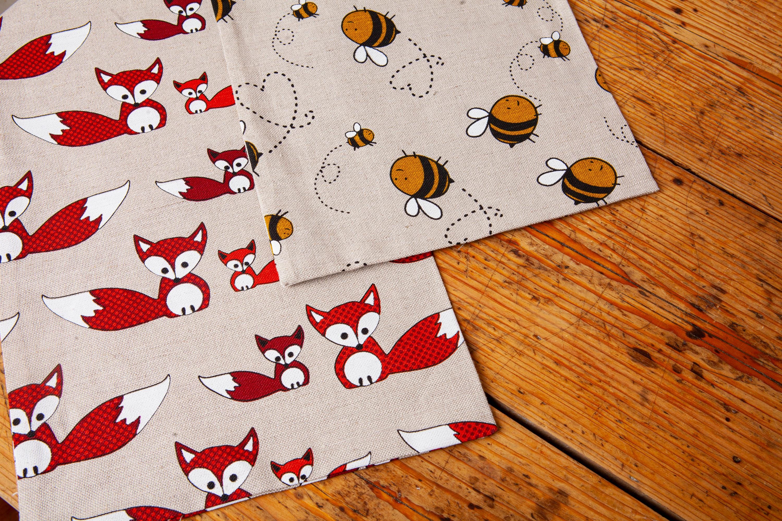 Bread Linen Bag, Sac a Pain, Fox Pattern, Bread Keeper, Storage, Gift ...