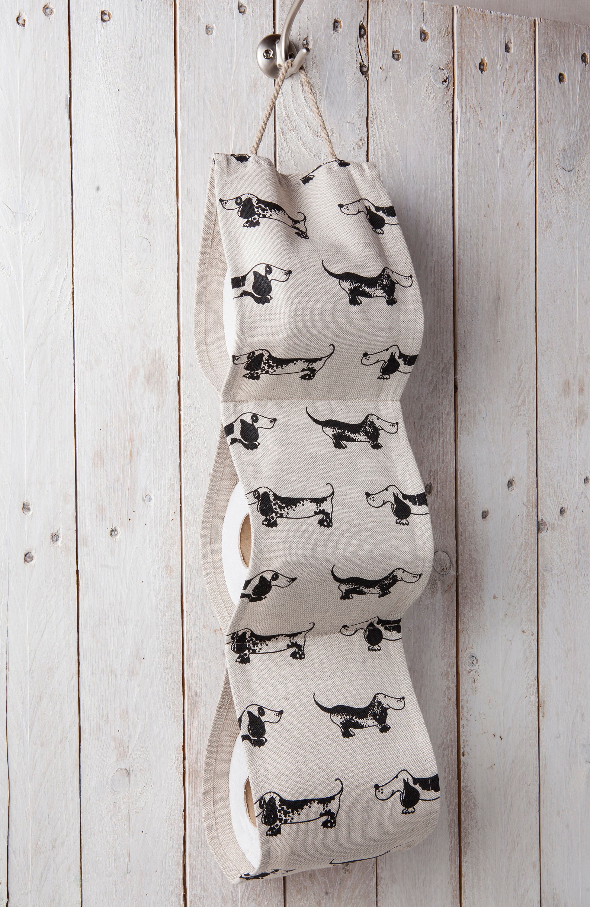Linen Toilet Paper Holder, Dachshund Design, Dogs Pattern, Gift for ...