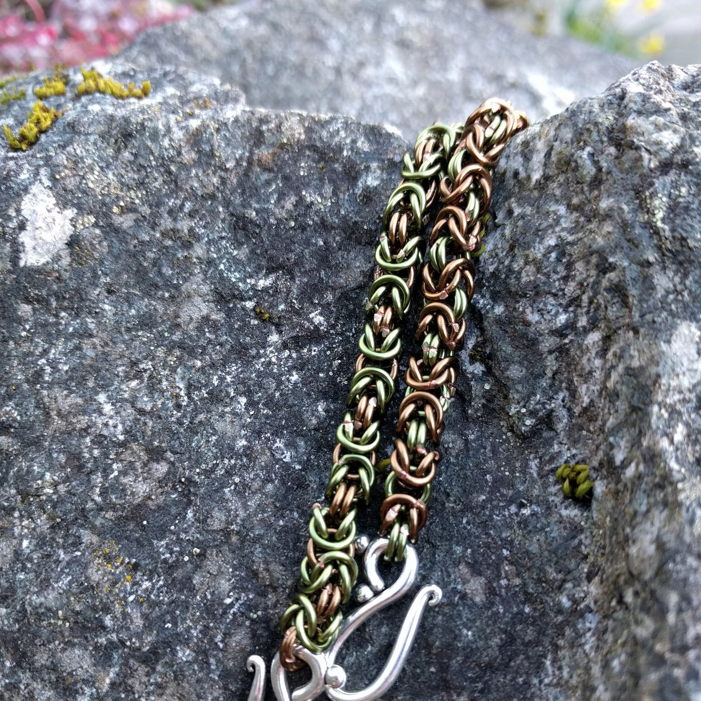Couples Elven Chainmail Bracelet (bronze and Green) - Etsy