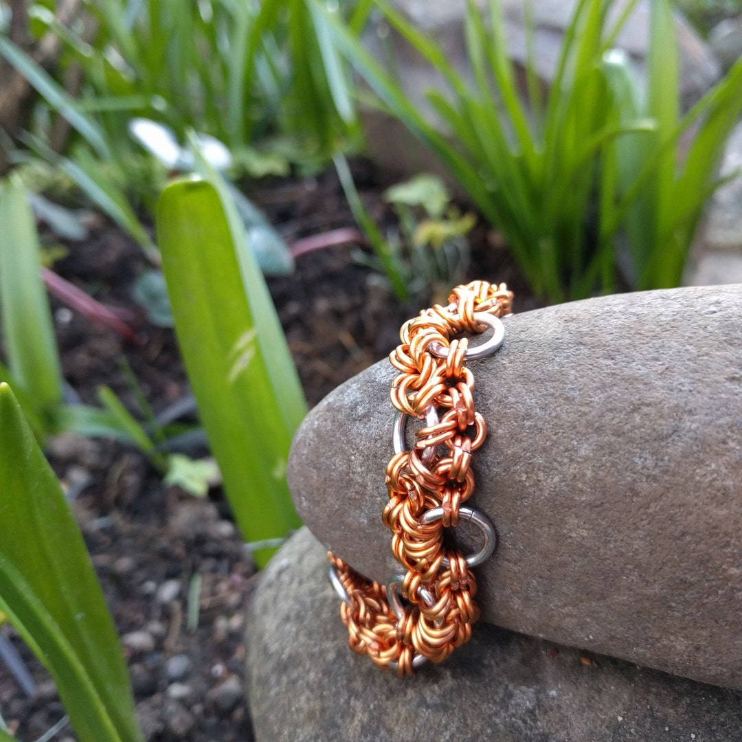 Stepping Stone Chainmail Bracelet (copper and Silver) - Etsy