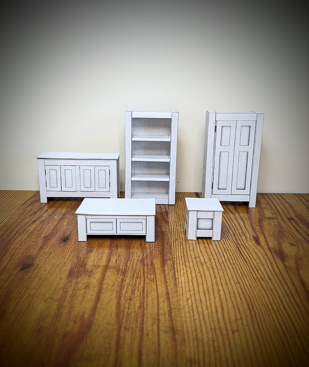 Half Inch Scale, Living Room , Dollhouse Furniture, Mini Bookcase ...
