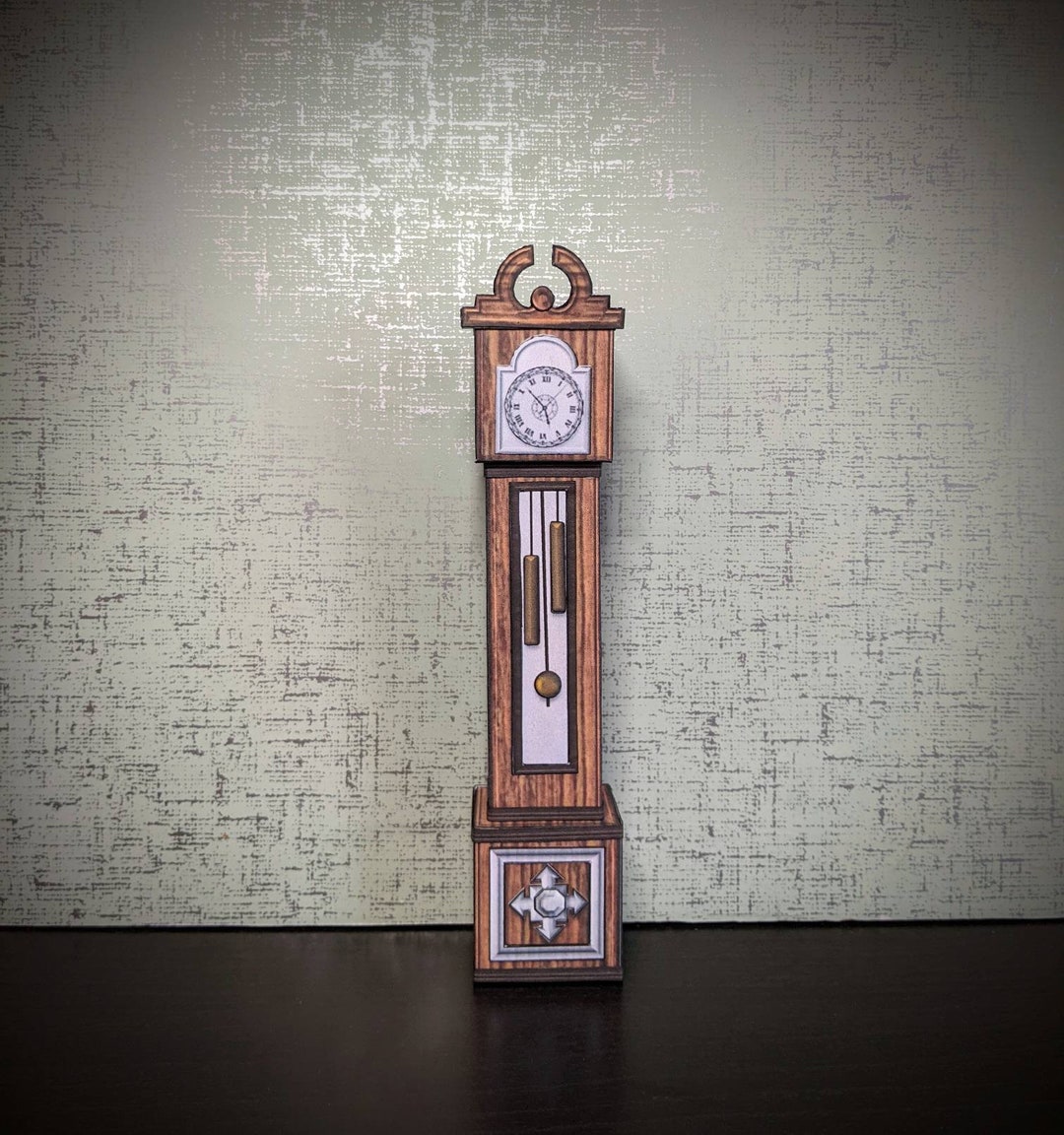 One Inch Scale, Miniature Clock, Dollhouse Decor, Printable Mini ...