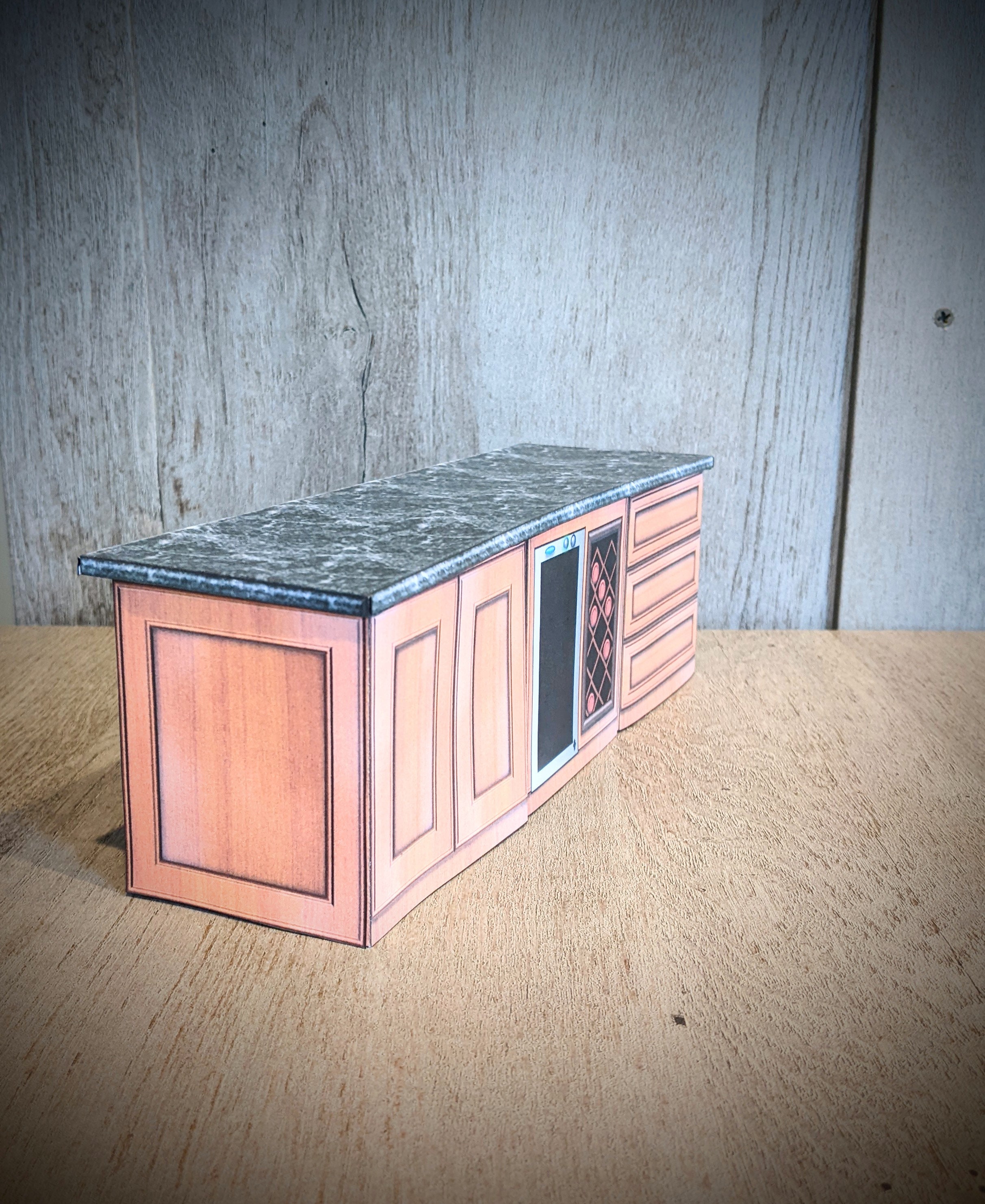 1:12 Scale, Kitchen Island, Mini Cabinets, Dollhouse Furniture Kit ...