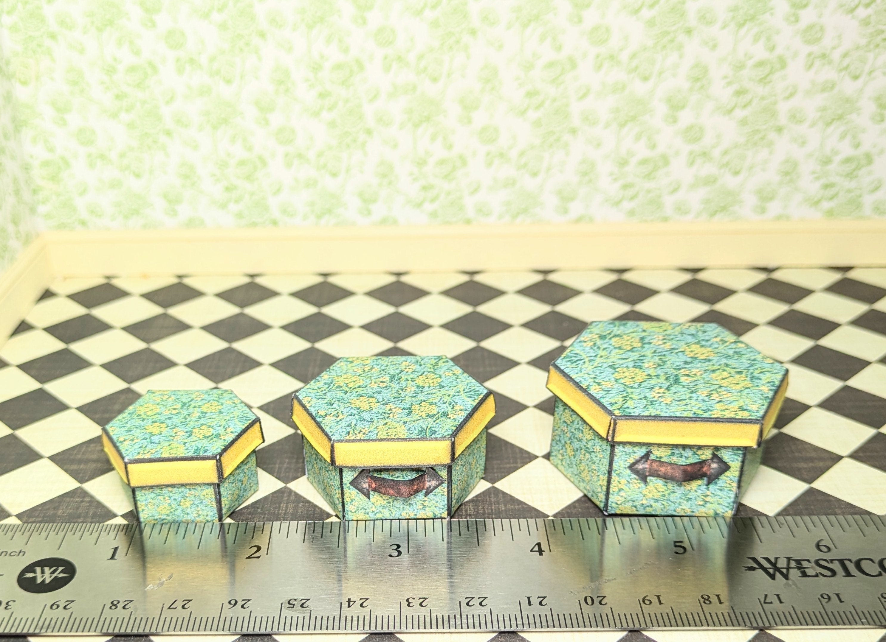 1:12 Scale, Mini Hat Box Set, Dollhouse Decor, Printable Mini ...