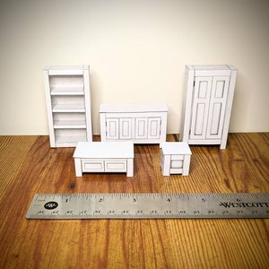 Half Inch Scale, Living Room , Dollhouse Furniture, Mini Bookcase ...