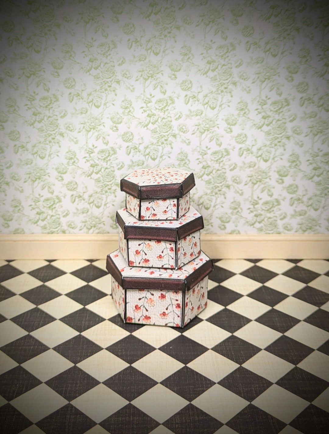 1:12 Scale, Mini Hat Box Set, Dollhouse Decor, Printable Mini ...