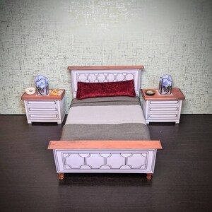 One Inch Scale, Miniature Bedroom , Dollhouse Furniture, Miniature Bed ...