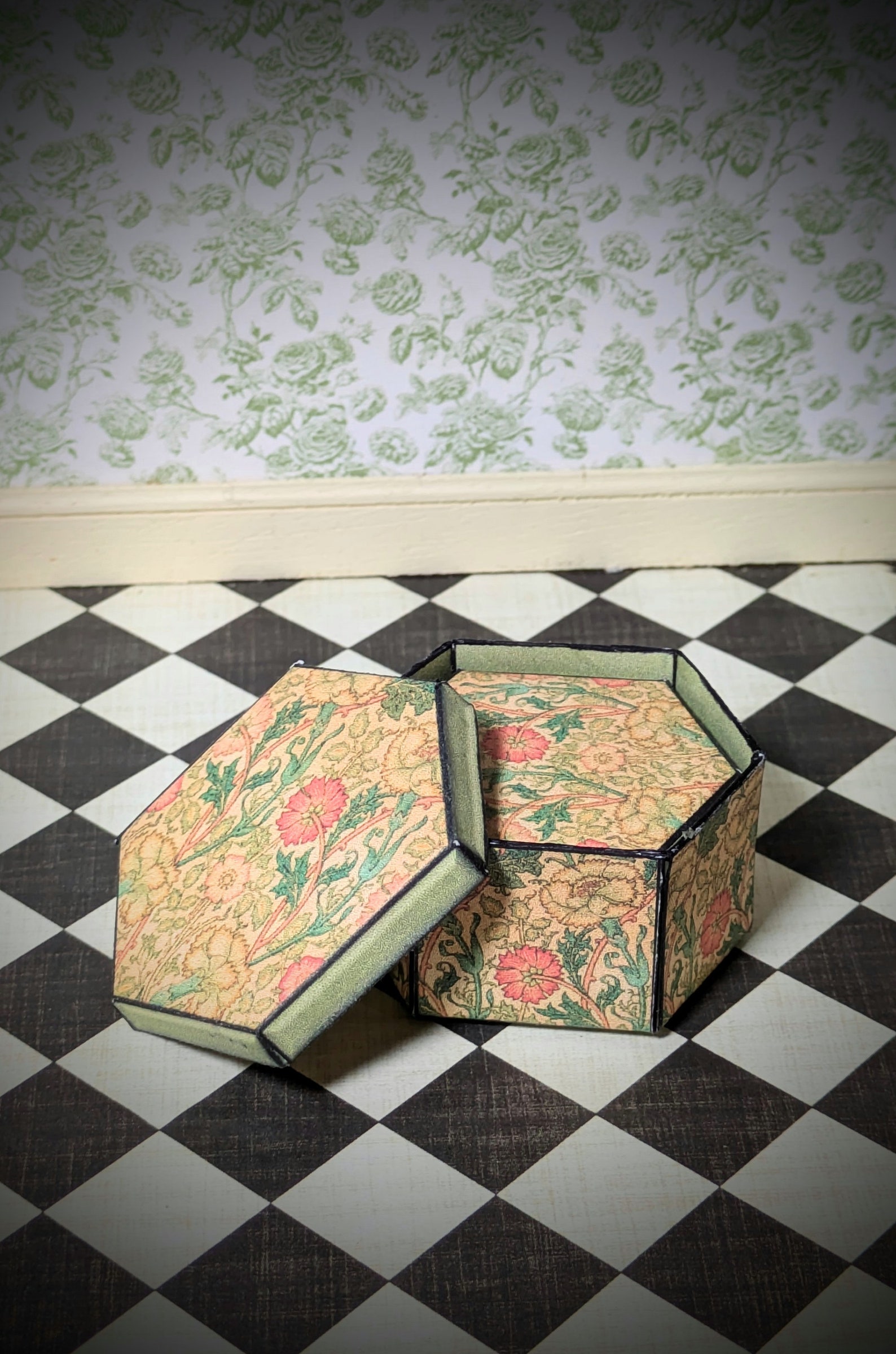 1:12 Scale Dollhouse Mini Hat Box Set Printable Paper Kit (digital ...