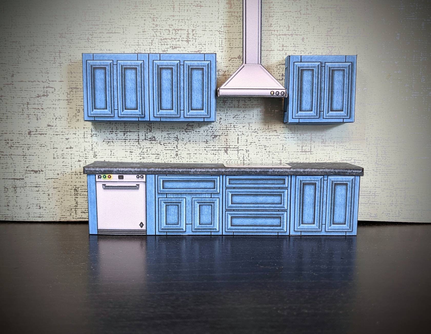 Half inch scale printable miniature miniature kitchen dollhouse kit ...