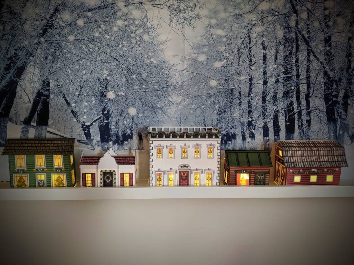 Christmas Village Kit Printable Houses Christmas Display - Etsy