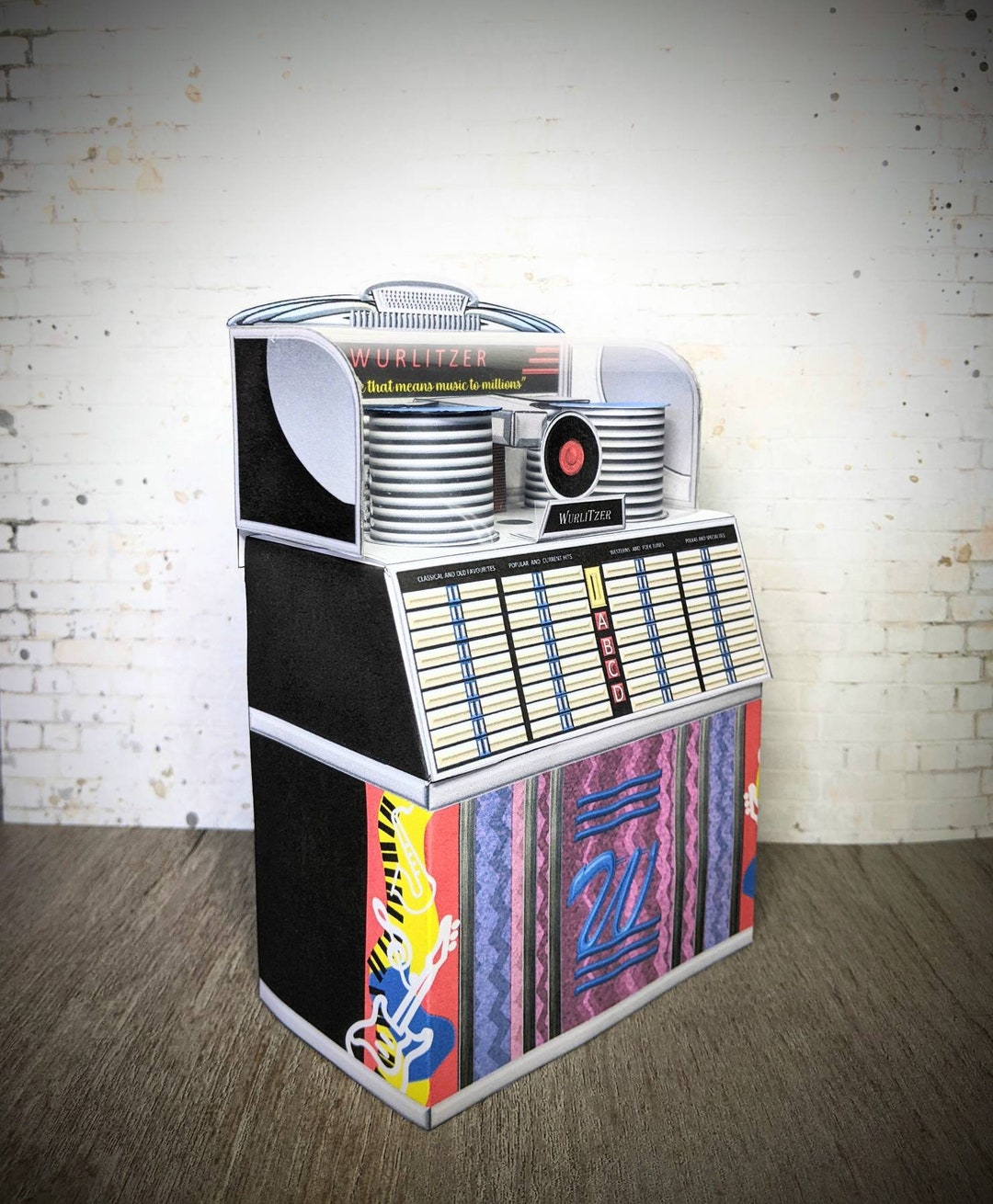 1 6 Scale, Retro Jukebox, Dollhouse Decor, Printable Mini, Downloadable ...