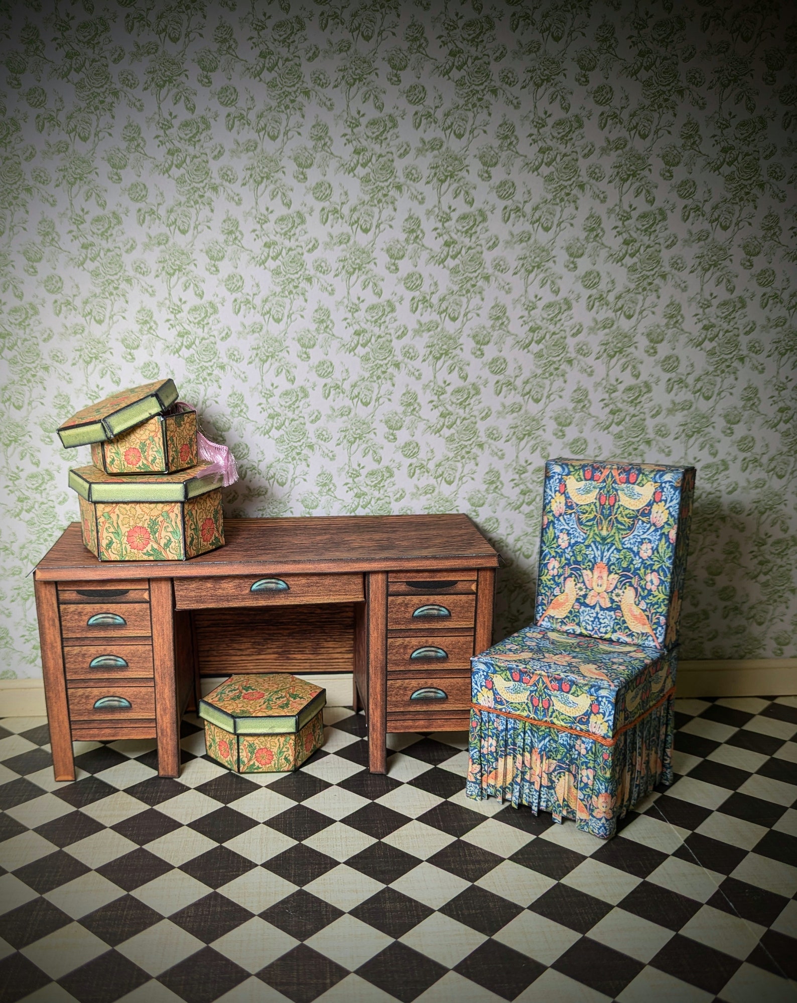 1:12 Scale Dollhouse Mini Hat Box Set Printable Paper Kit (digital ...