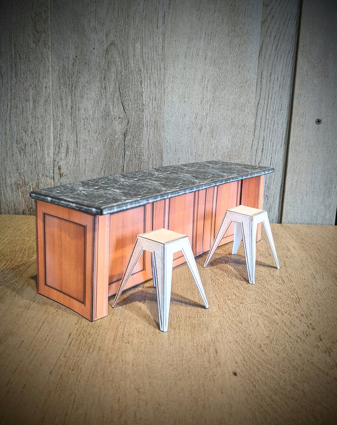 1:12 Scale, Kitchen Island, Mini Cabinets, Dollhouse Furniture Kit ...