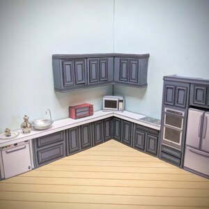 1:24 Scale, Miniature Kitchen, Printable Download, Dollhouse Furniture ...