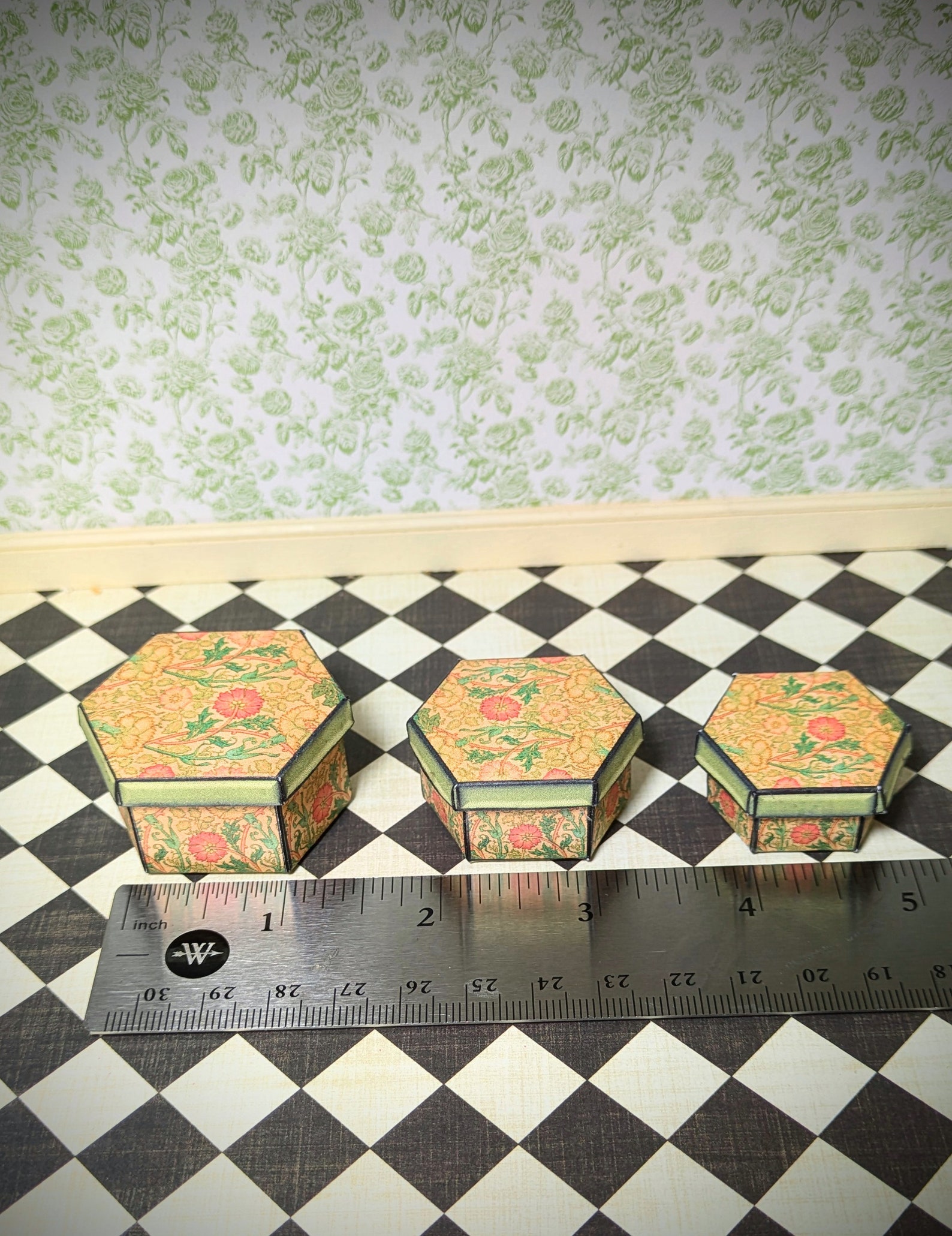 1:12 Scale Dollhouse Mini Hat Box Set Printable Paper Kit (digital ...