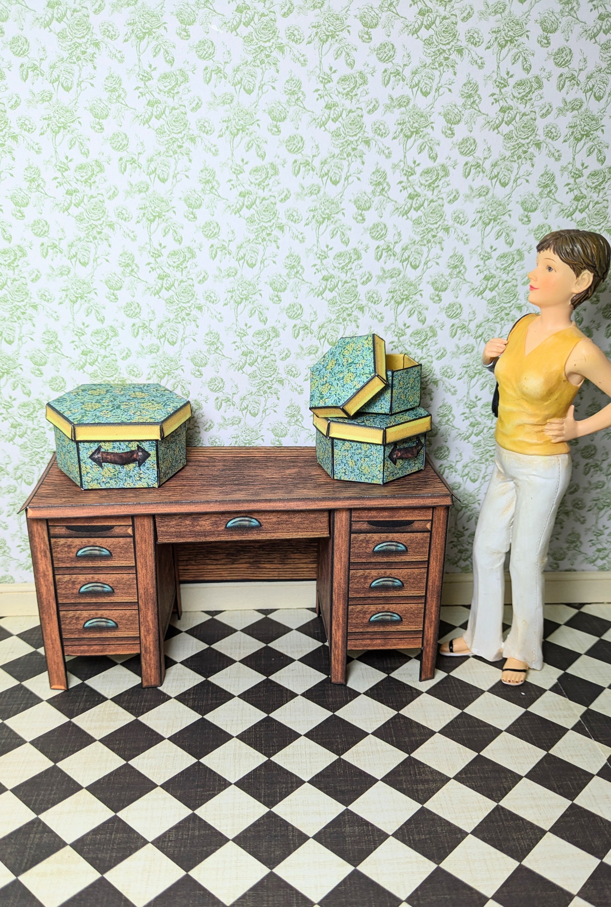 1:12 Scale, Mini Hat Box Set, Dollhouse Decor, Printable Mini ...