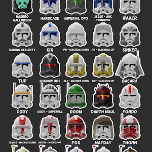 Star Wars Clone Trooper Stickers, Star Wars Stickers, Clone Wars - Etsy