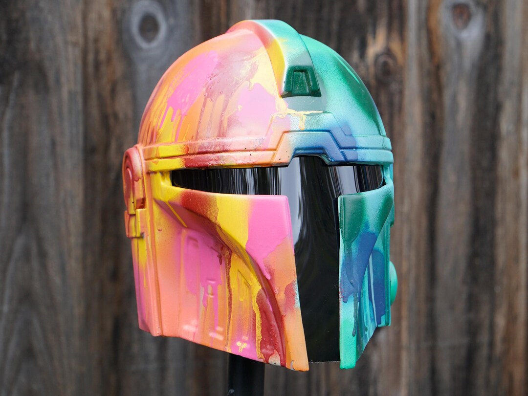 Tie-dye Aran Tal Mandalorian Helmet | Resin Cast Custom Cosplay Helmet ...