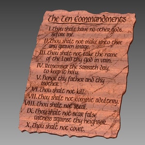 The Ten Commandments on Stone - CNC File for Carving, 3D STL Ten ...
