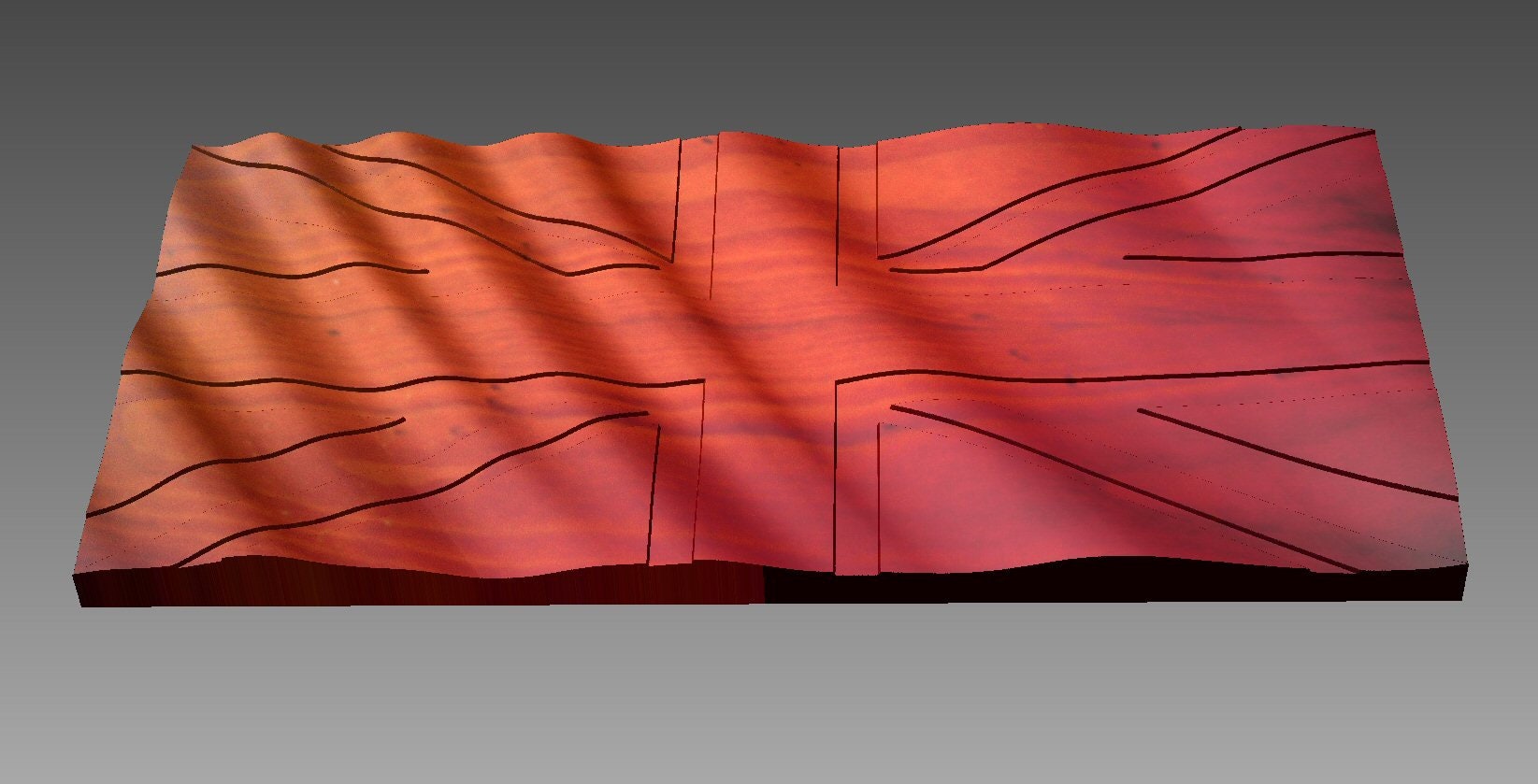 UK Wavy Modern Flag CNC File Flag 3D STL Wavy Flag Model | Etsy