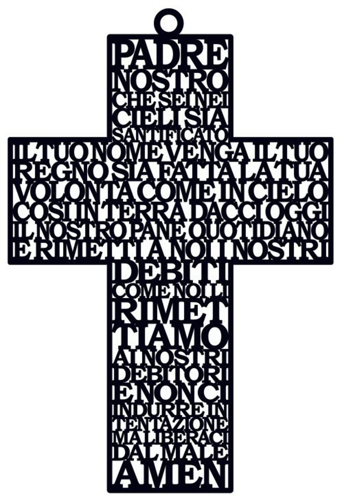 Our Father Cross in Italian Language Dxf Cdr Ai Svg Pdf - Etsy