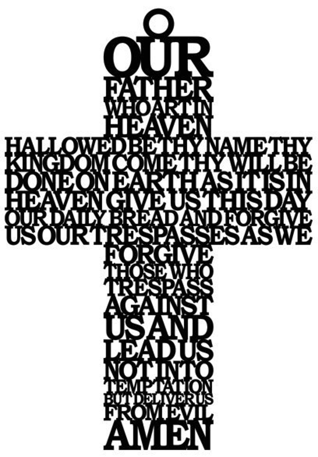 Our Father Cross in English - Etsy