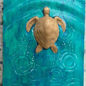Swimming Sea Turtle and Droplets on a Wavy Board - CNC File for Carving ...