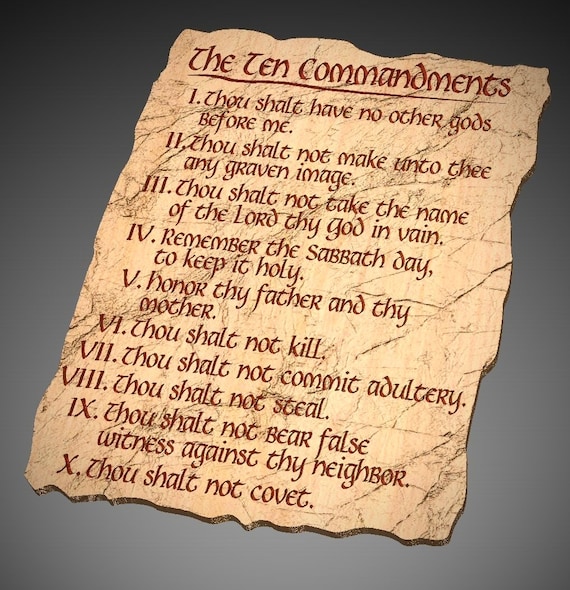 The Ten Commandments on Stone CNC File for Carving 3D STL - Etsy