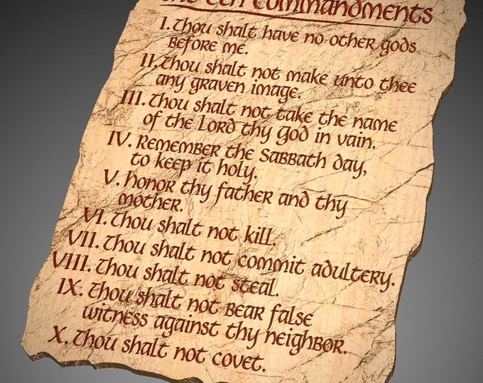 The Ten Commandments on Stone CNC File for Carving 3D STL - Etsy