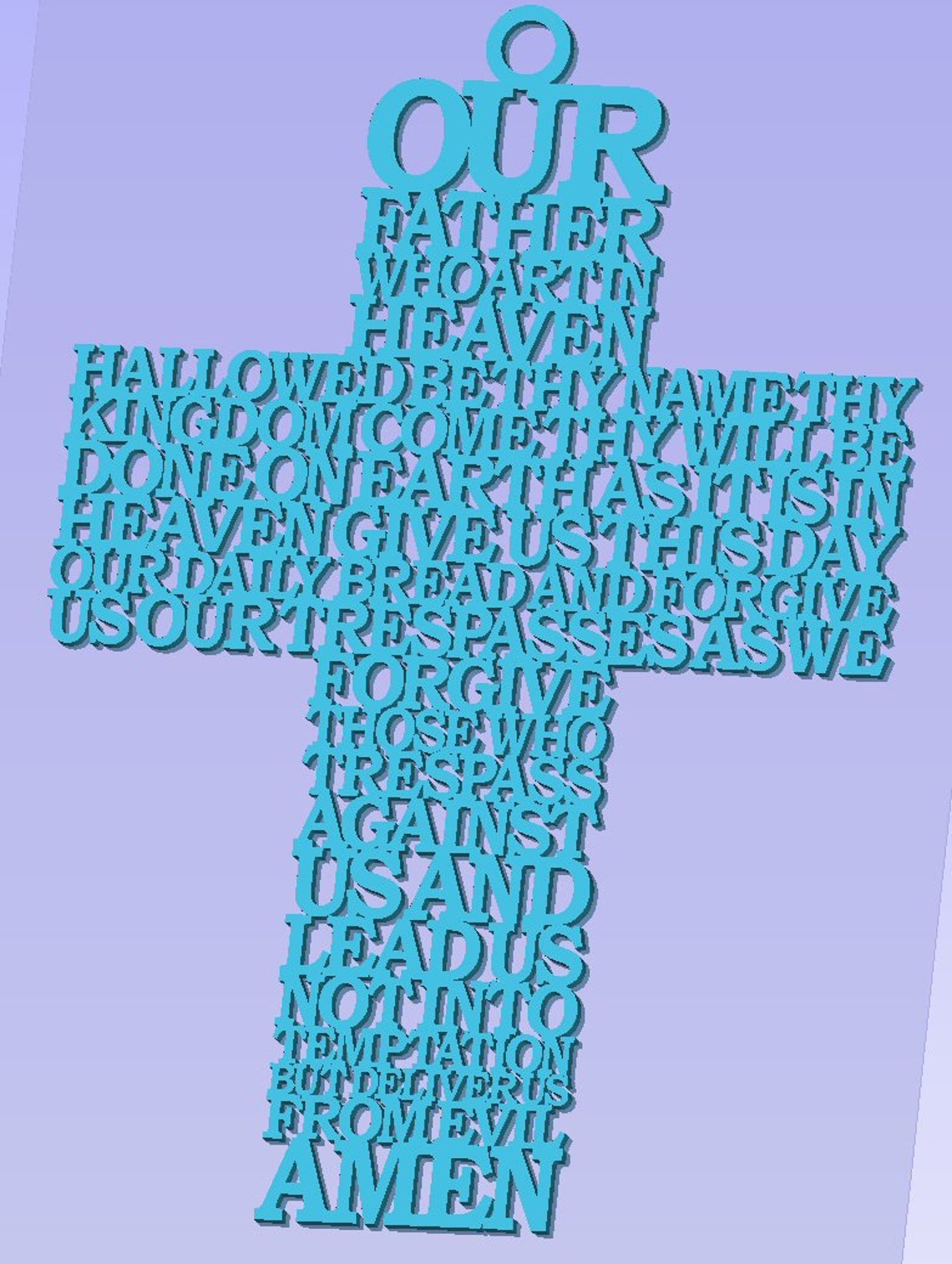 3D STL Model, Our Father (english) Cross Stl, Cross 3d Model, 3d Print ...