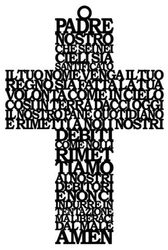 Our Father Cross in Italian Language Dxf Cdr Ai Svg | Etsy